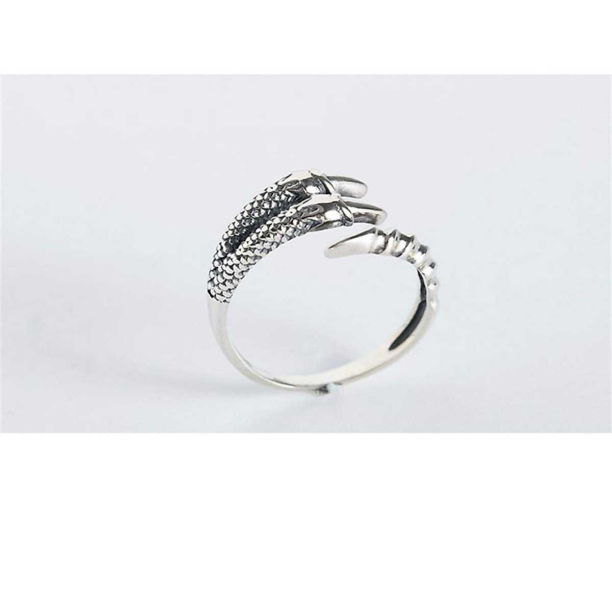 NewZenro Dainty Dragon Claw Asymmetric Wrap Open Rings for Women Gothic Punk Sterling Silver Adjustable Statement Promise Engagement Fashion Finger Knuckle Tail Band Rings for Birthday