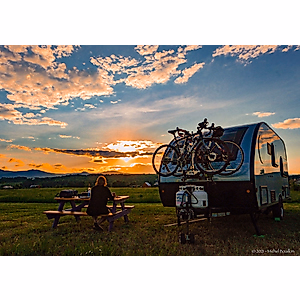 Futura GP 120 lbs Electric Bike RV Bike Rack for Travel Trailer Tongue A-Frame Bike Rack Bike Hitch Mount Rack (2-Inch Reicever)