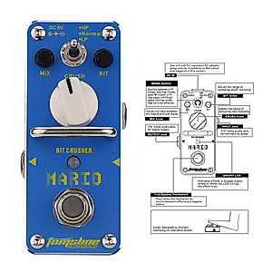 AMO-3 Mario Bit Crusher Electric Guitar Effect Pedal Mini Single Effect with True Bypass