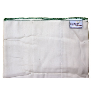 Dandelion Diapers Prefold Cloth Diapers Made from Viscose Bamboo and Cotton Blend Versatile Baby Diaper, 6 Count - Size 3 Infant Pinless Prefold