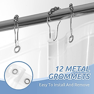 downluxe Waterproof Clear Shower Curtain Liner - PEVA Heavy Duty Plastic Shower Liner with 3 Magnets, Shower Curtains for Bathroom, 72" x 72", Clear