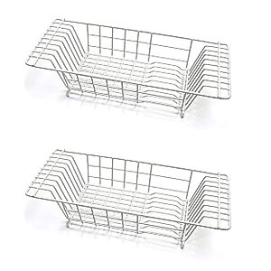 ClosetMaid Economical 8 Inch Wide 4.5 Inches High Over The Sink Coated Steel Dish Rack Draining Solution, White (2 Pack)