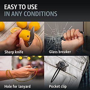 Pocket Knife for Men - Folding Knives with Sharp Blade Aluminum Handle Glass Breaker and Pocket Clip - Best Gear for Tactical Camping Hunting Fishing EDC Survival - Birthday Gift Idea - 6495