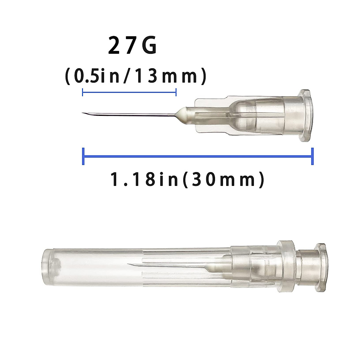 100Pack 27Ga 1/2 inch Needle Luer Lock Lab Dispensing Accessories for Measuring,Refilling Inks