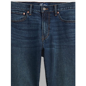 GAP Mens Straight Taper Fit Jeans, Dark Wash Indigo, 34W x 32L US