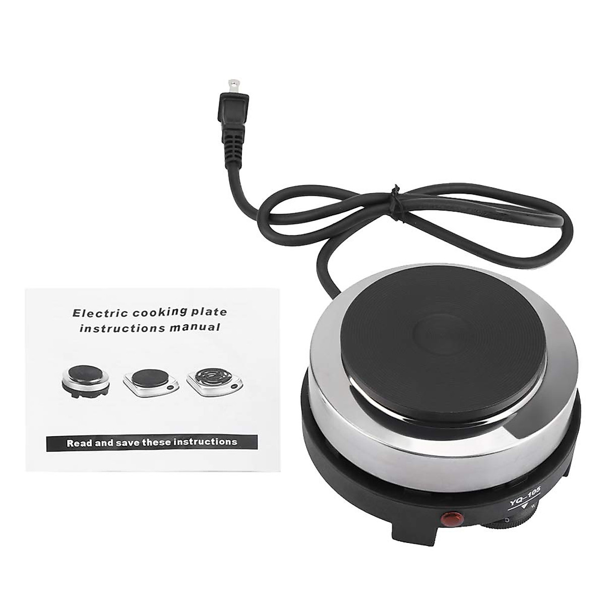 Mini Hot Plate, 500W Circular Small Electric Hot Plate, 110V Stove Electric Portable Stove Kitchen Cooktop Electric Heater, 5.3Inch