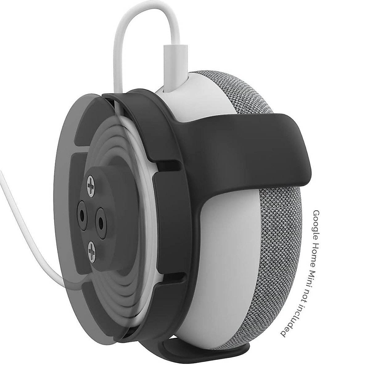 Wall Mount Stand for Google Home Mini/Dot 3rd Generation Voice Assistants Cord Storage Wall Mount(Black)