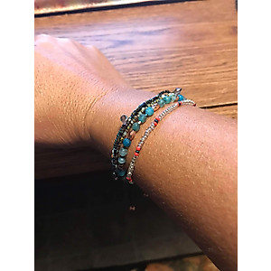 JOYA GIFT Handmade Adjustable Wrap Bracelet Bohemian String Braided Beads Anklets Gifts for Women