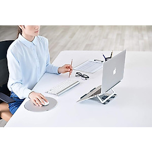 Magichold Portable Height Adjustable Folding Laptop Stand,Lightweight Anti-Slip Laptop Riser | Aluminum Notebook/Tablet Stand Compatible with MacBook Pro/Air,ipad Pro,HP, Dell & Any Laptops (Silver)