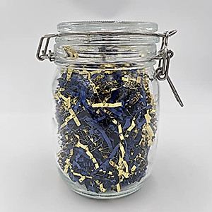 Crinkle Cut Paper Shred Filler (1/2 LB) for Valentine's Day Gifts Craft DIY's Packaging, Navy Blue & Gold Shredded paper for Gift Box, Wrapping & Basket Filling for Christmas, Halloween & Wedding Decorations (Navy Blue & Gold)