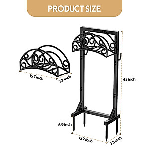 Patiobay Garden Hose Holder, Detachable Metal Water Hose Holder, Freestanding Heavy Duty Hanger Storage Stand for Outside Yard