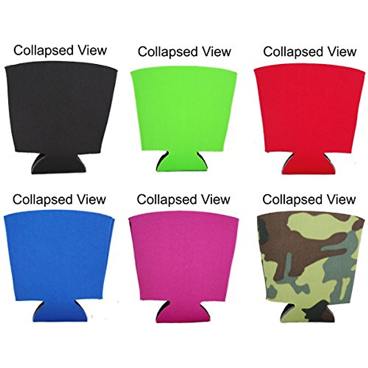 Blank Foam Party Cup Coolie (Variety Color 6 Pack)