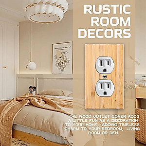 10 Pieces Wood Double hole Outlet Light Switch Plate 4.5" X 2.76" Raw Wood Wallplate Bamboo Light Switch Cover Quality Wallplate Wooden Electrical Decor (Double hole Outlet)