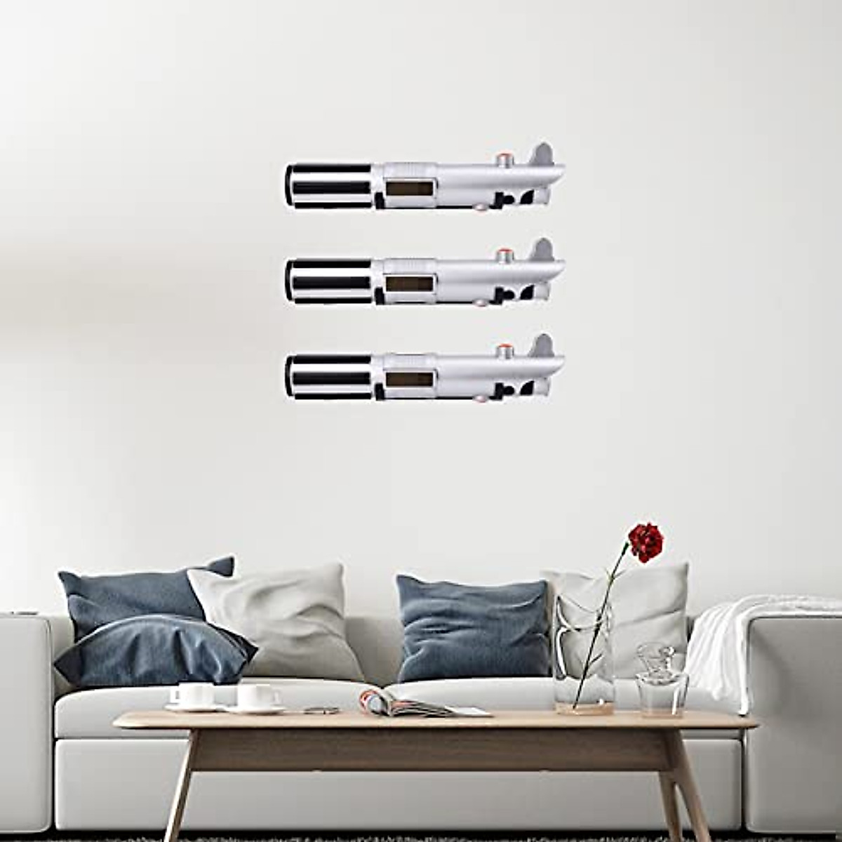 LEKUSHA Lightsaber Hilt Wall Mount Holder Light Saber Hilt Display Rack Hook Stand, Compatible for Any Lightsaber Hilt, Black Pack of 4