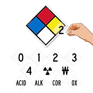 SmartSign - S-5551 NFPA Adhesive Label Kit (Placard, Digits & Symbols) | 25.5" Tall (Tip-to-Tip) Diamond Laminated Vinyl 25.5" Tall Laminated Vinyl Kit