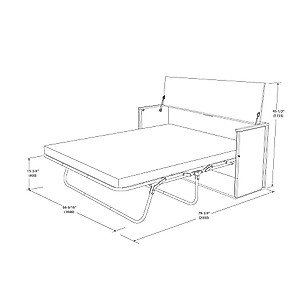 Leto Muro Orion Console Bed | Murphy Cabinet Bed Queen with Mattress Perfect for Guest Bed | Space-Saving Furniture Hide A Bed (White)