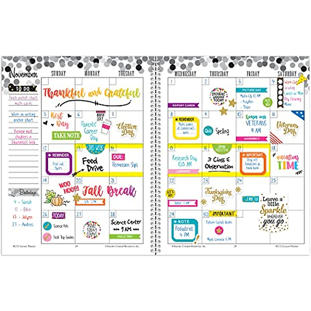 Confetti Lesson Planner, Edition, 8.5 inches X 11 inches