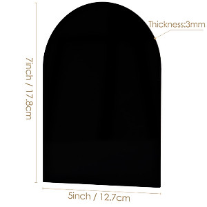 5x7 Inch Blank Black Arch Acrylic Sign | 10 Pack Arch Acrylic Blanks Acrylic Sheet 1/8 inch Thick, DIY Acrylic Arch Table Numbers, Perfect as Arched Modern Wedding Signs, Arched Round Top Table Sign