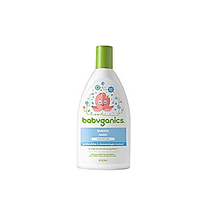 Babyganics Bubble Bath, Non-Allergenic, Gently Cleanses, Fragrance Free, 20 Fl Oz, Packaging May Vary