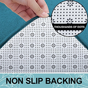 smiry Memory Foam Bath Mat, Extra Soft Absorbent Bathroom Rugs Non Slip Bath Rug Runner for Shower Bathroom Floors, 24" x 16", Peacock Blue