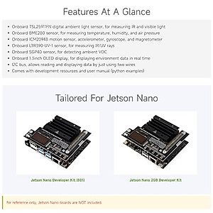 Waveshare Environment Sensors Module Designed for Jetson Nano I2C Bus with 1.3inch OLED Display
