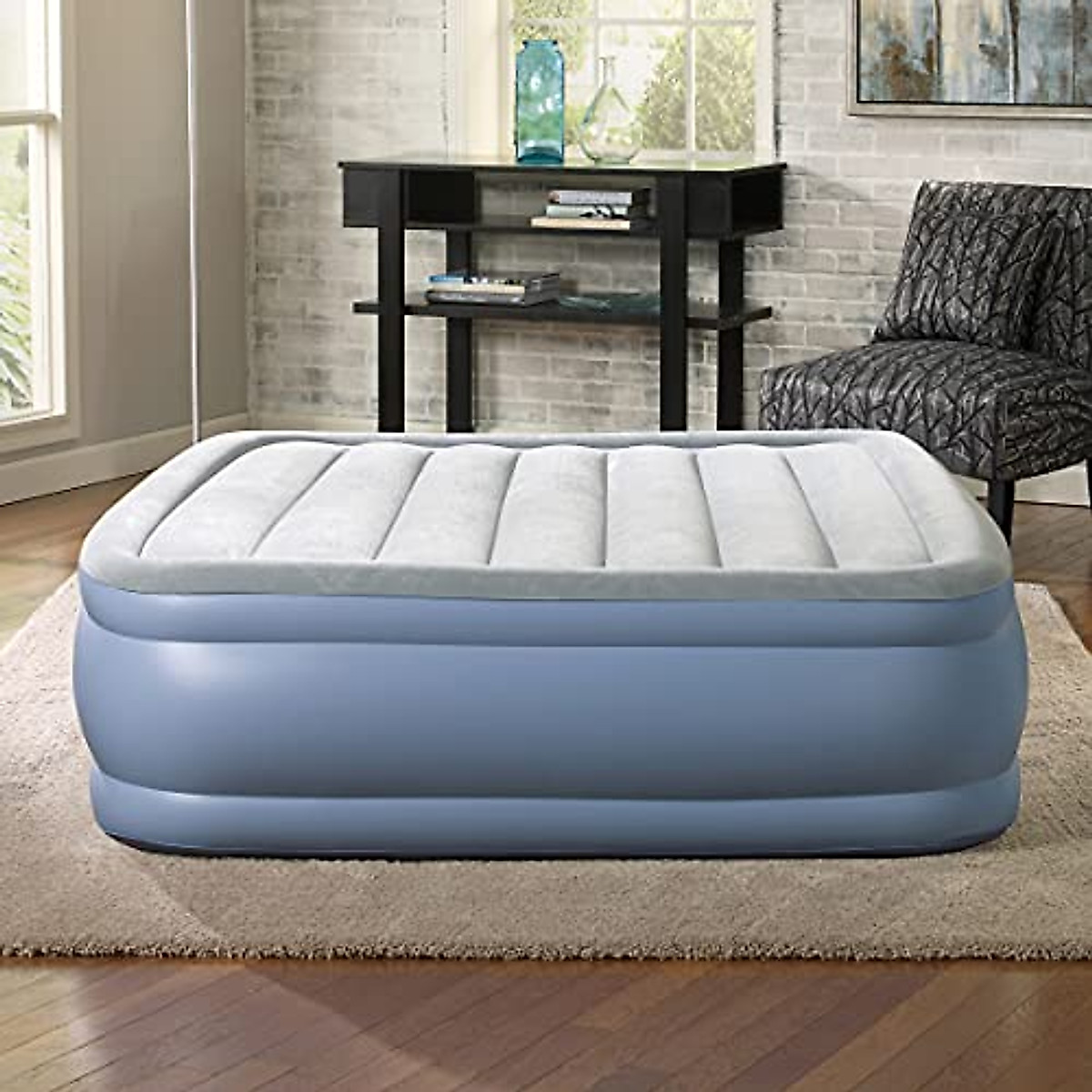 Beautyrest Hi Loft Air Bed Mattress with Pump and Edge Support, 17" Queen