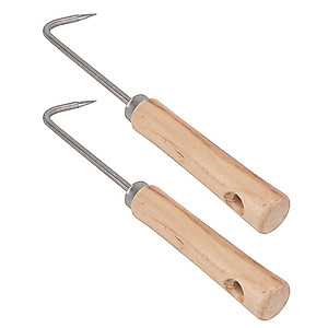 generic 2pcs Gardening Tool Single Claw Root Hook Manual Root Lifter Weeder Stainless Steel Weeds Remover Classic Weeder Garden Lawn Transplant Bonsai Tools