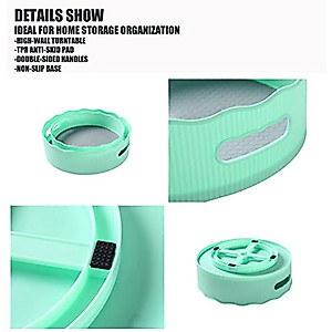 Lazy Susan Set of 2, Turntable Organizer Containers, Cabinet Pantry Organizer, Rotating Spice Rack for Kitchen, Fridge, Countertop, Bedroom, Home Office, Bathroom, Size 11.5" and 9.5"(Mint Green)