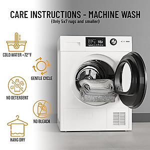 Ottomanson Ottohome Non-Slip Rubberback Bordered Design 5x7 Indoor Area Rug, 5' x 6'6", Light Gray