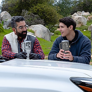 20oz Vacuum Insulated Travel Mug with Handle, Bible Verse John 14-6, Personalized Engraving Included (Gray)