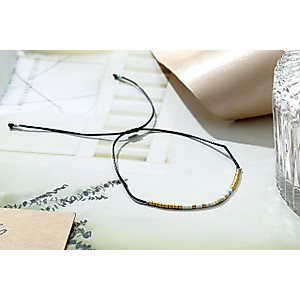 RareLove Sister Morse Code Beaded Bracelet Sister Birthday Gifts from Sister Long Distance Friendship Christmas Gifts Waterproof Gold Blue White Tiny Pony Seed Beads Black String