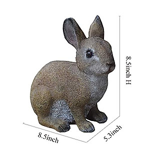 Rabbit Resin Animal Garden Statue Outdoor and Garden Decor Patio Yard (Rabbit 8.5 inch)