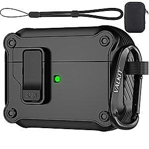 Valkit Compatible Airpods Pro 2nd Generation Case Cover with Lock for Men Women, Military Cool Air Pod Pro 2 Case with Keychain Shockproof iPod Pro 2 Protective Skin for AirPods Pro 2nd Gen 2022/2023