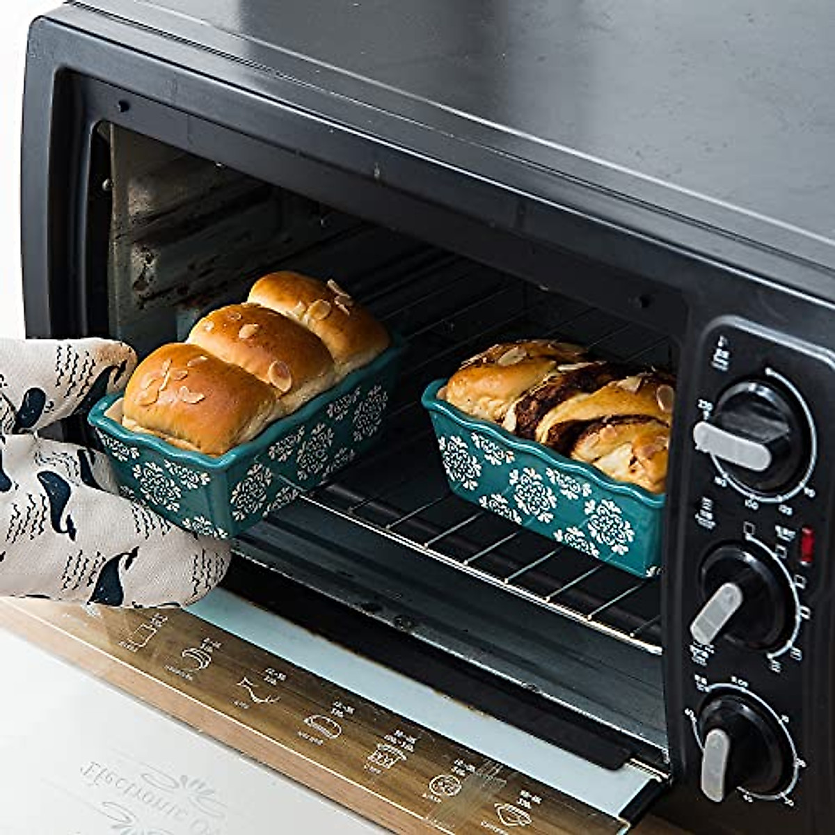 Original Heart Loaf Pan Ceramic Bread Pan, 4pcs Mini Loaf Baking Pans, Mini Loaf Pans for Baking Bread, Nonstick Bread Loaf pan, 6inch Meatloaf Pan, Baking Pans for Kitchen