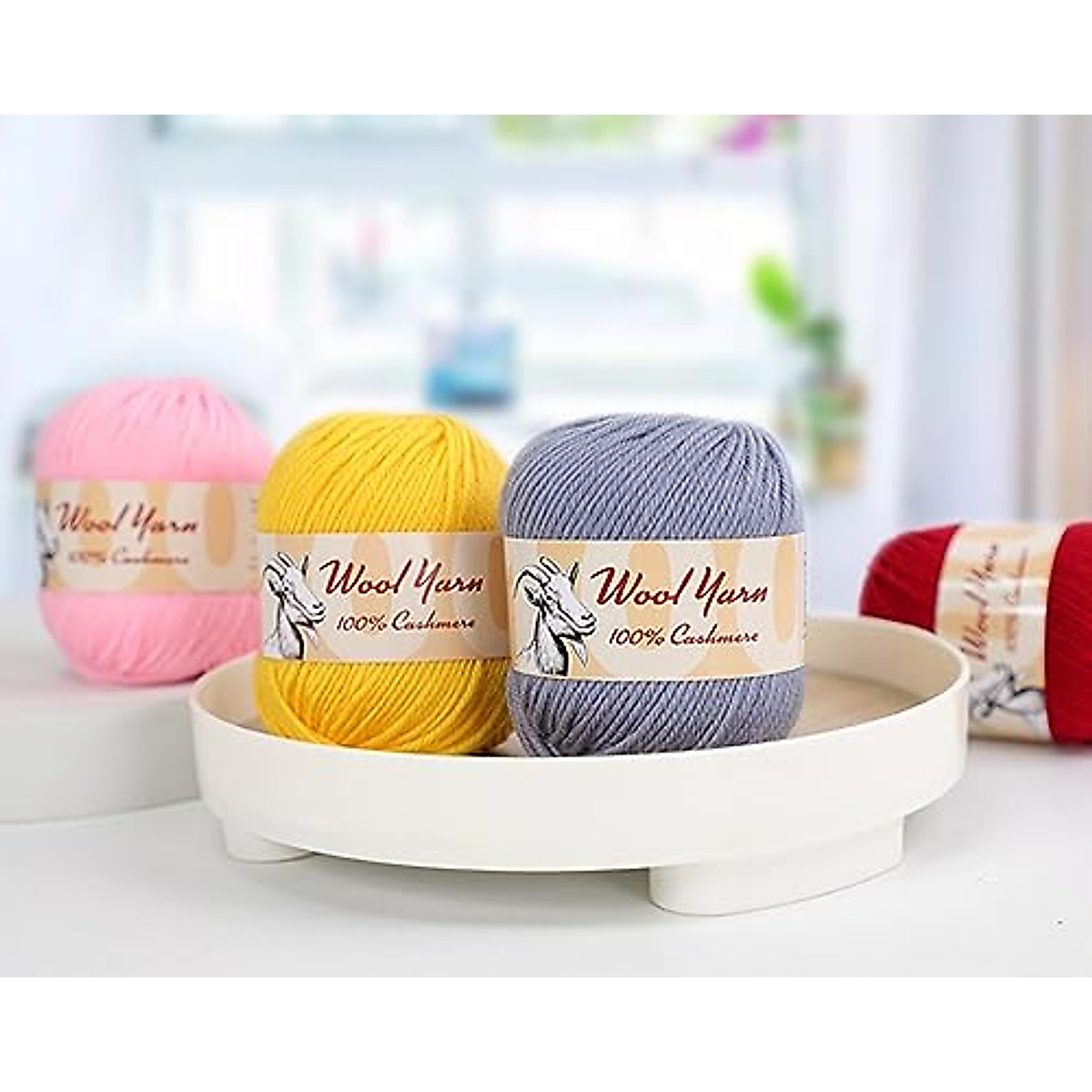 100% Cashmere Wool Yarn (Pack of 10) by Yonkey Monkey 500gr Imported Knitting Crochet (Light Gray 14)