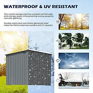 20 x 10 FT Outdoor Storage Shed, Large Metal Garden Shed with 2 Lockable Doors, Tool Shed Outdoor Storage with 4 Air Vents, Garage Shed Waterproof for Car, Truck, Bike, Garbage Can, Tool, Dark Gray