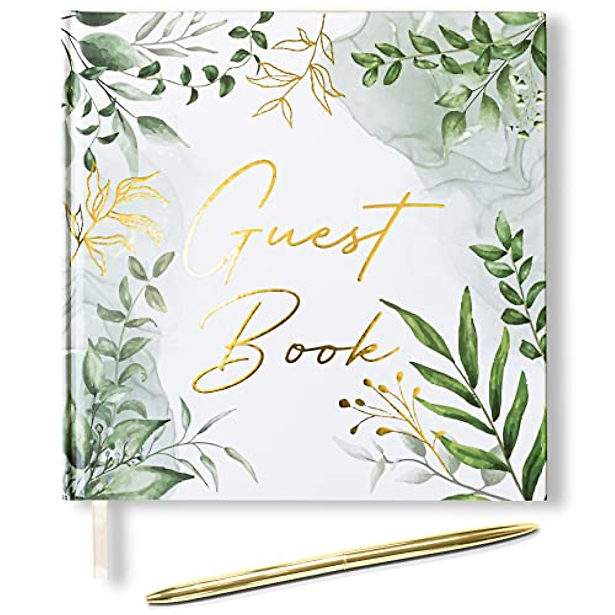 LEMON SHERBET® Wedding Guest Book With Gold Pen - Guest Book Wedding Reception - Baby Shower Guest Book - Polaroid Guest Book For Wedding - Wedding Guestbook - Wedding Sign In Book