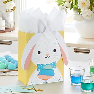 Hallmark 13" Large Easter Gift Bag with Tissue Paper (Easter Bunny with Egg) for Easter Egg Hunts, Easter Baskets, Easter Presents