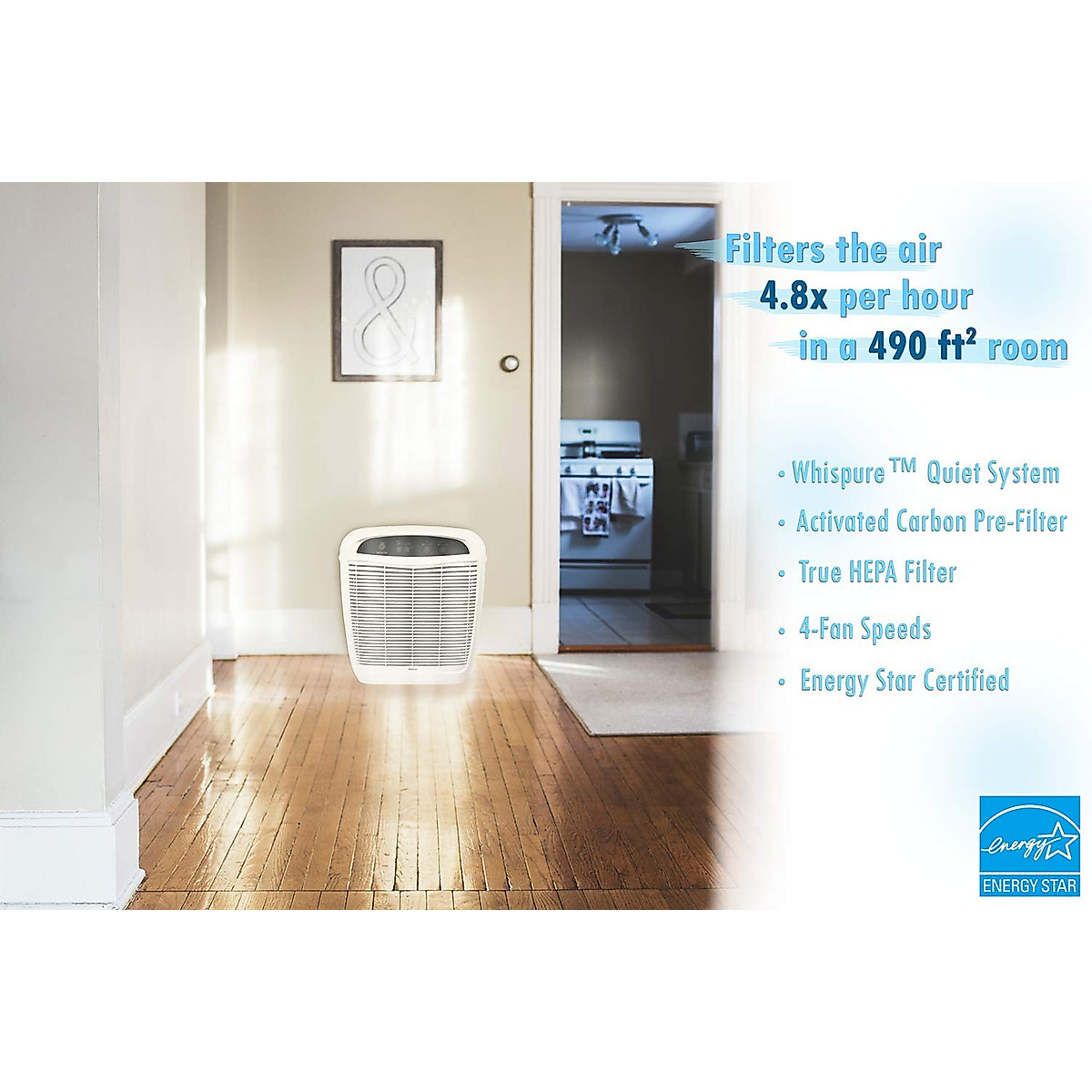 Whirlpool Whispure Air Purifier WP500 (New Version of AP51030K) 490 sq ft Filtration with True HEPA and Carbon Pre-Filter 8171434K, 1183054K. Compact Odor Allergen Eliminator (WP500P-Pearl White)