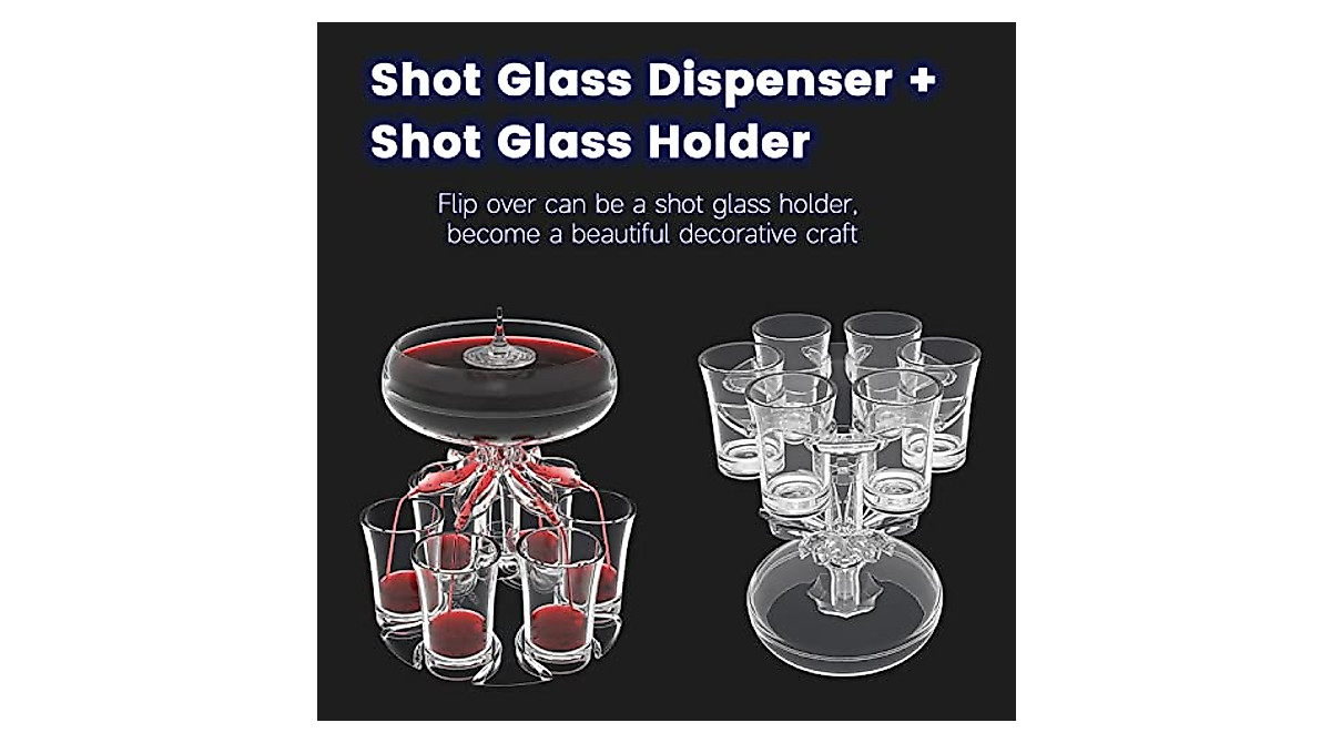 Shot Dispenser with 6 Glasses - Fun Party Accessory