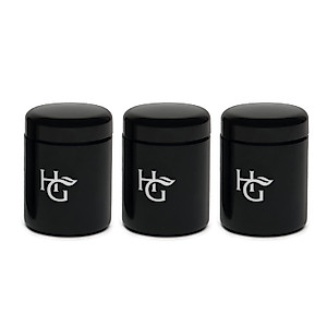 Herb Guard Container - [3 Pack] Half Oz Container Smell Proof Jar & Humidity Pack (250 ml) Airtight UV Protection Keeps Herbs Fresh for Months