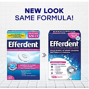 Efferdent Anti-bacterial Denture Cleanser, 2-Pack