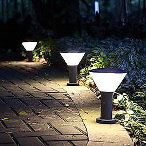ZZYJYALG LED Anti-Rust European Creative Aluminum PC Post Lights Modern Simple Grey Waterproof Outdoor Column Lights Lawn Garden Home Villa Street Decorative Pillar Lamps E27 Edison