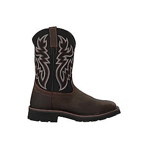 Wolverine Mens Rancher Wp St 10in Work Boot, Black/Brown, 9 US