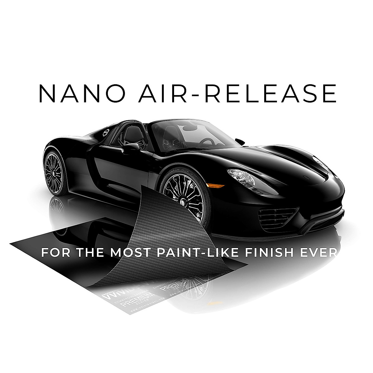 VViViD+ Ultra Gloss Premium Vinyl Car Wrap Film (1ft x 5ft, Gloss Piano Black)