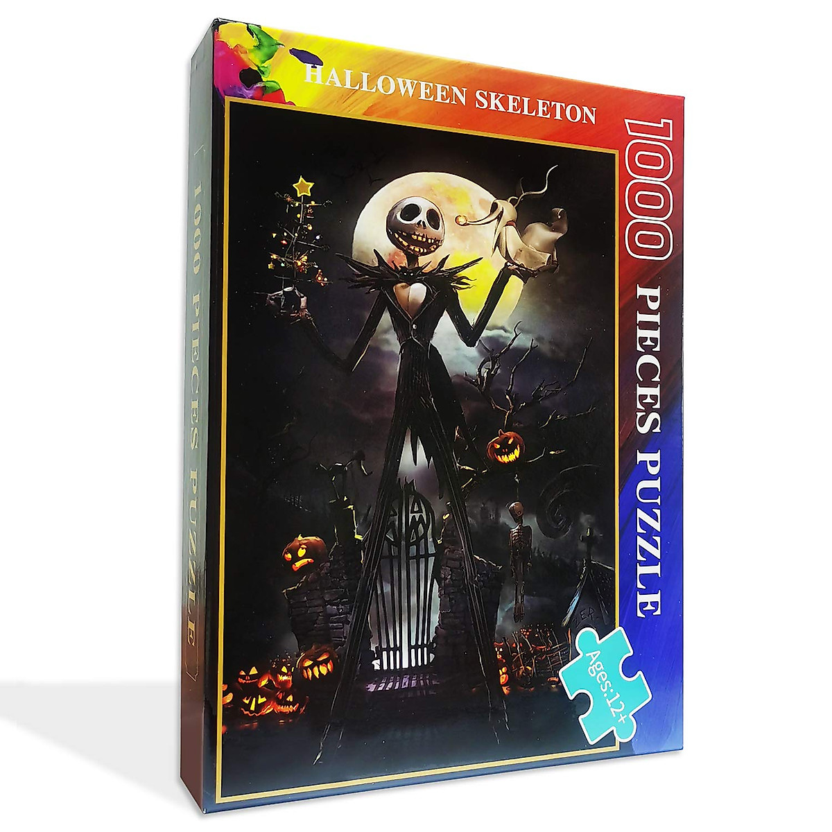 Jigsaw Puzzle 1000 Piece Wooden Puzzle Halloween Picture Family Decorations, Unique Birthday Present Suitable for Teenagers and Adults