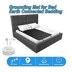 Grounding Mat for Bed, 27 x 71 Inch Breathable Grounding Mattress Cover Pad Grounding Mats for Improved Sleep & Wellness, Pain Relief, Energy, Inflammation, Includes Grounding Cord