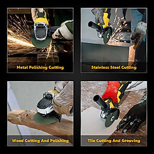 Cordless Angle Grinder for Dewalt 20v Batteries, 6600RPM Brushless Electric Grinder, 4 Variable Speed Metal Grinder for 4.9''Wheels with Adjustable Auxiliary Handle for Cutting, Polishing（No Battery)