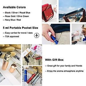 Yeejok Travel Perfume Bottle, Refillable Perfume Atomizer for Travel 5ml, TSA-Approved Portable Mini Empty Cologne Spray Bottle Pump Refilled for Men and Women, Black