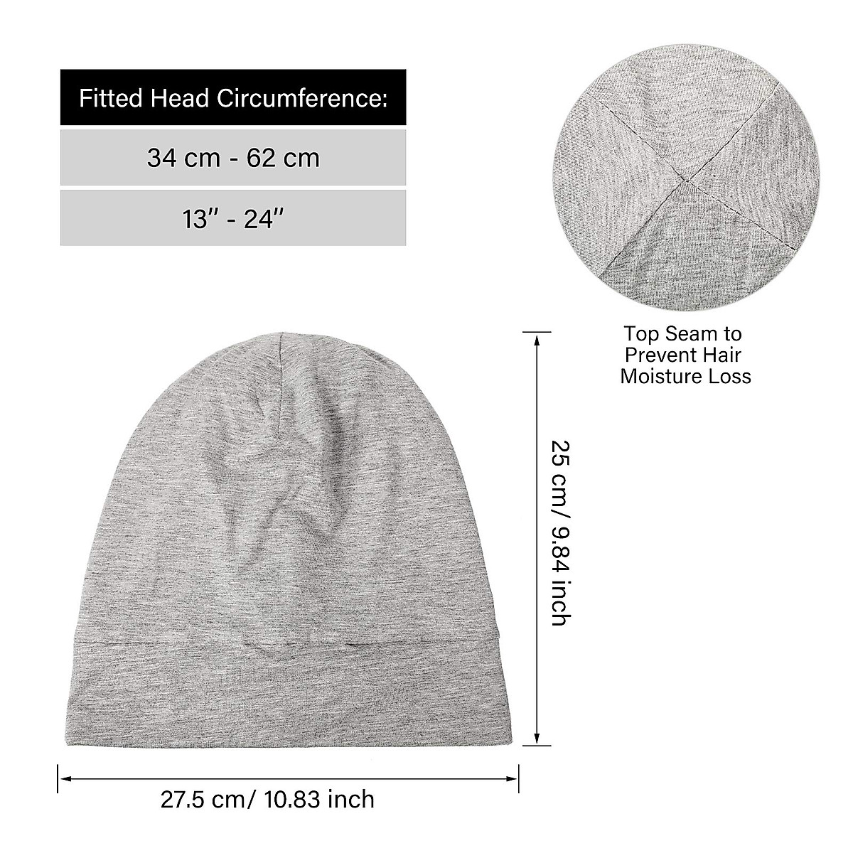 4 Pcs Satin Lined Sleep Bonnet Silk Sleep Cap Slouchy Beanie Hat Night Sleeping Head Wrap for Women Men Curly Hair(Dark Colors)